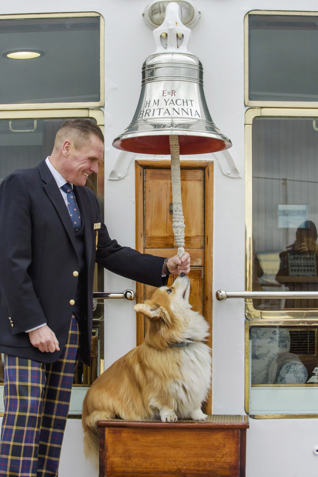 Instagram superstar Marcel le Corgi visits the Royal Yacht Britannia ...