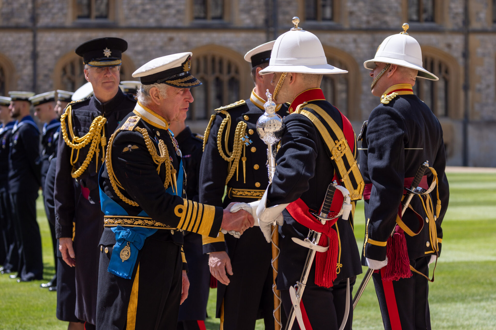 King Charles honours Royal Navy personnel for last duty for Queen ...