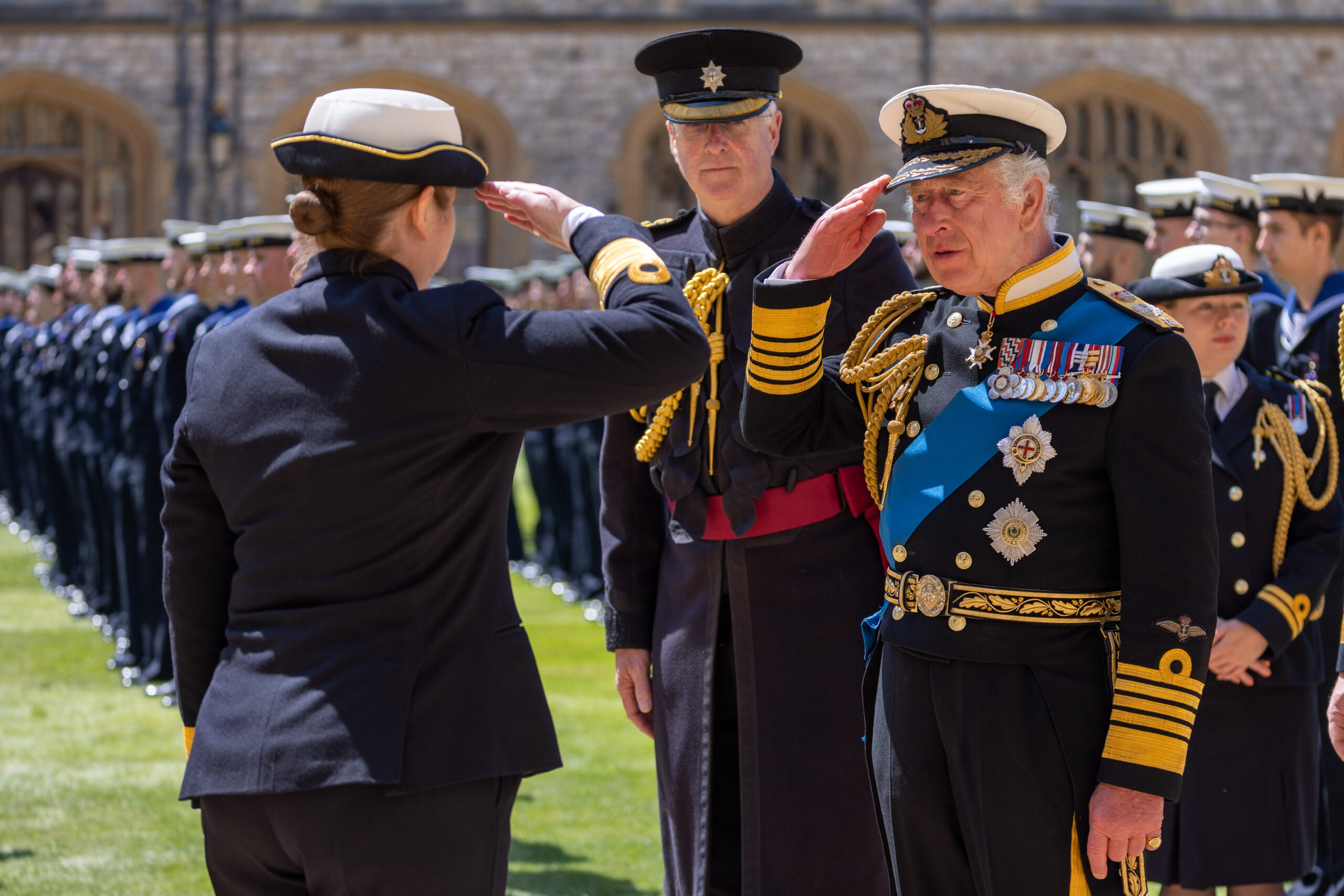 King Charles honours Royal Navy personnel for last duty for Queen ...
