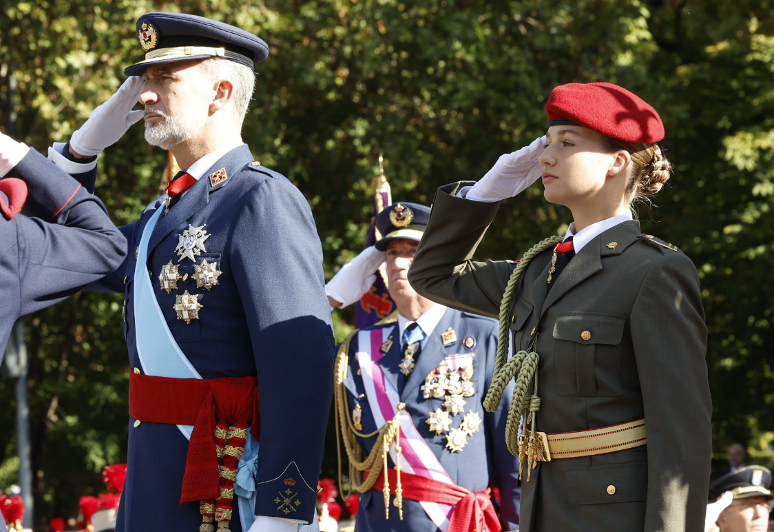 Princess Leonor attends Spain's National Day events in military uniform ...