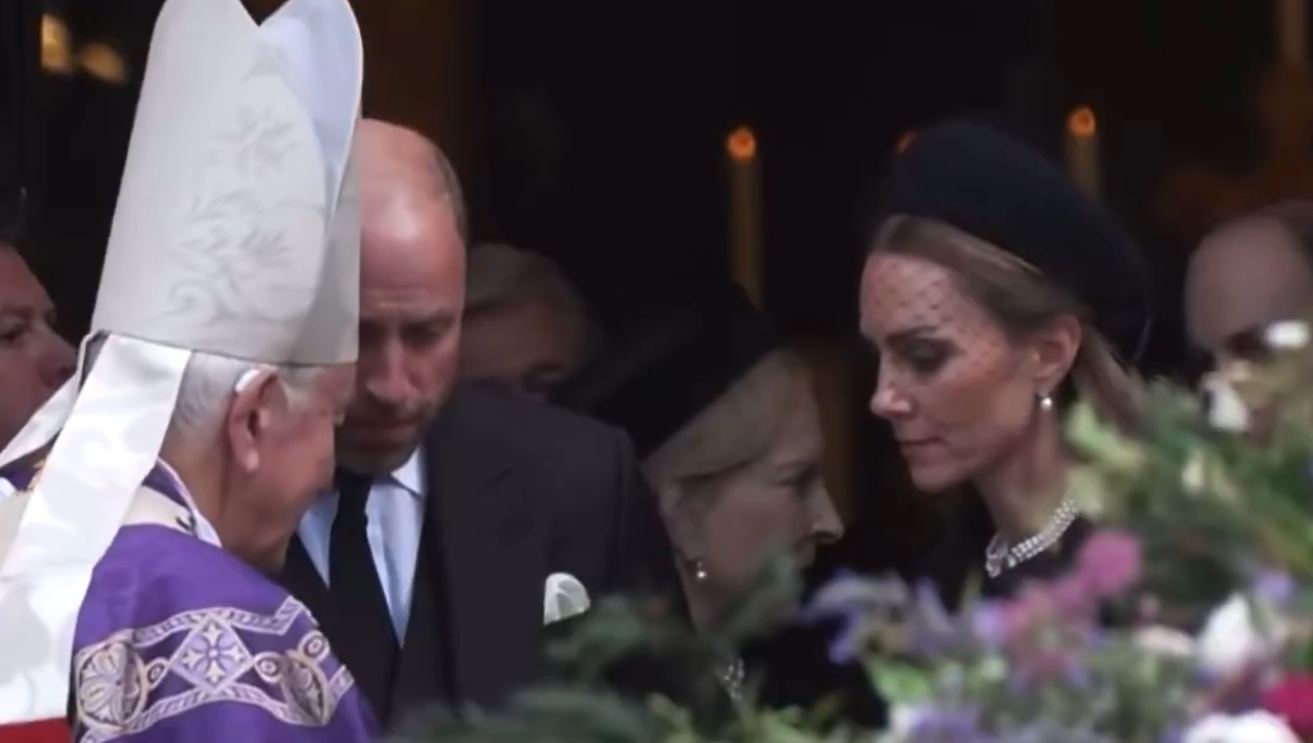 Catherine in mourning pearls for the Duchess of Kent's funeral - Royal ...